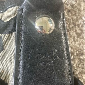 Coach | Bags | Coach C Logo Black And Gray Signature Hobo Bag | Poshmark